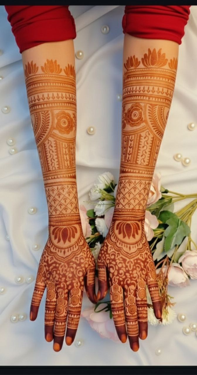 Bridal double hand design (1pair) – RaunaqueMehndi